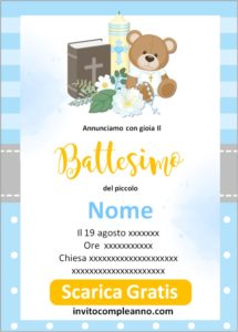 Inviti BATTESIMO BAMBINI da personalizzare gratis [Digitali]